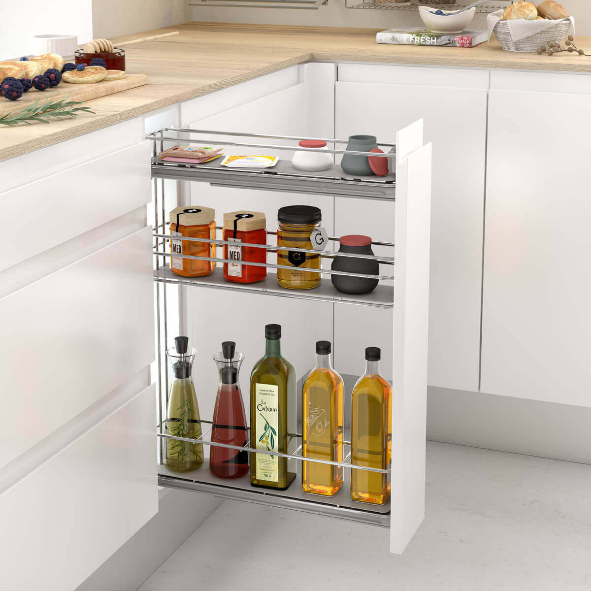 Pull-out bottle 3 Baskets Side Runners • Antoine Mazraani